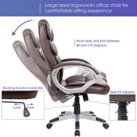 China Executive Office Chair with Adjustable Height High Back Computer Desk Chair PU Leather for sale