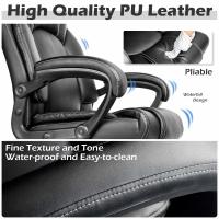 China Leather Upholstered Executive Desk Chair with Adjustable Height and Ergonomic Support for sale
