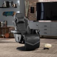 China Adjustable Height Computer Recliner Gaming Chair with Leather Upholstery and Footrest for sale