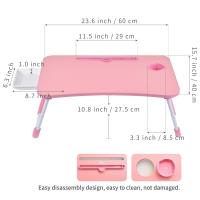 China Large Gym Laptop Bed Table Desk Tray Stand with Cup Holder Portable Foldable Lap Desk Bed Tray for sale