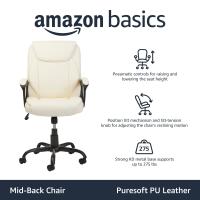 China Gas Lift Mid-Back Office Computer Desk Chair with Puresoft PU Padding and Metal Frame for sale