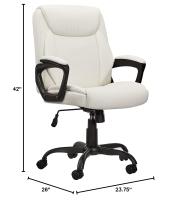 China Gas Lift Mid-Back Office Computer Desk Chair with Puresoft PU Padding and Metal Frame for sale