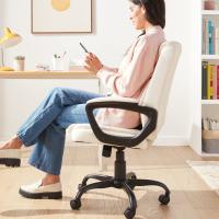 China Gas Lift Mid-Back Office Computer Desk Chair with Puresoft PU Padding and Metal Frame for sale