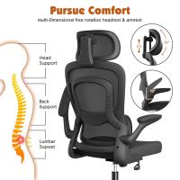 China Modern Design Metal Ergonomic Mesh Office Chair with Lumbar Support and Flip-up Arms for sale