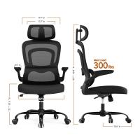 China Modern Design Metal Ergonomic Mesh Office Chair with Lumbar Support and Flip-up Arms for sale