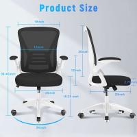China Comfortable Mid Back Computer Chair with Flip-Up Arms and Lumbar Support 23.6 Pounds for sale