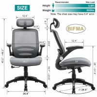 China Adjustable height High Back Mesh Desk Chair with Flip-Up Arms and Modern Design Style for sale