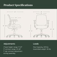 China Swivel Mesh Office Chair with Lumbar Rest and Adjustable Armrests Item Weight 30 Pounds for sale