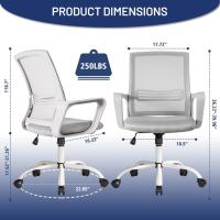 China Swivel Desk Chair Silla Oficina Mesh Task Chair Ergonomic Mid Back for Adults Work for sale