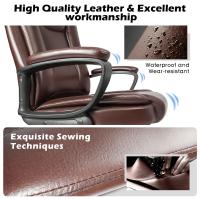 China High Back Computer Chair Brown 400LBS Big and Tall Managerial Executive Chair for Office for sale