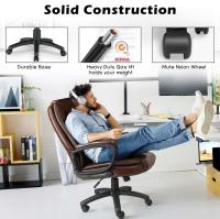 China High Back Computer Chair Brown 400LBS Big and Tall Managerial Executive Chair for Office for sale