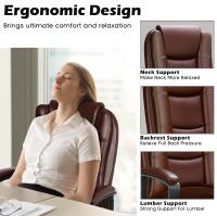China High Back Computer Chair Brown 400LBS Big and Tall Managerial Executive Chair for Office for sale