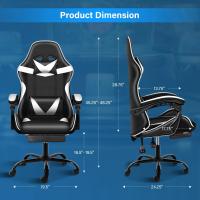 China 33 Pounds Fabric Ergonomic Computer Gaming Chair with Footrest and Lumbar Support for sale