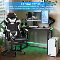 China 33 Pounds Fabric Ergonomic Computer Gaming Chair with Footrest and Lumbar Support for sale