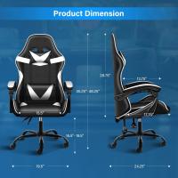 China Plastic Seat Material Type Ergonomic Video Gaming Chair with Footrest and Lumbar Support for sale