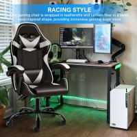 China Plastic Seat Material Type Ergonomic Video Gaming Chair with Footrest and Lumbar Support for sale