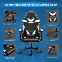 China Plastic Seat Material Type Ergonomic Video Gaming Chair with Footrest and Lumbar Support for sale