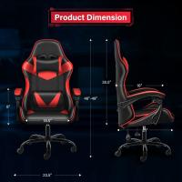 China Plastic Seat Fabric Computer Gaming Chair with Footrest and Lumbar Support Ergonomic for sale
