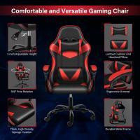 China Plastic Seat Fabric Computer Gaming Chair with Footrest and Lumbar Support Ergonomic for sale