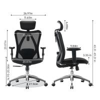 China 2D Armrest Lumbar Support Adjustable Headrest Swivel Tilt Office Chair for Big and Tall People for sale