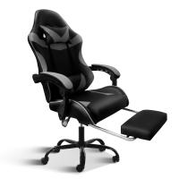 China Plastic Seat Ergonomic Gaming Chair with Footrest and Lumbar Support 33 Pound Weight for sale