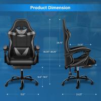 China Plastic Seat Ergonomic Gaming Chair with Footrest and Lumbar Support 33 Pound Weight for sale