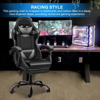 China Plastic Seat Ergonomic Gaming Chair with Footrest and Lumbar Support 33 Pound Weight for sale