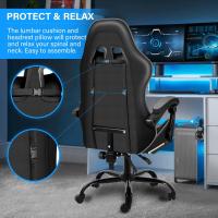 China Plastic Seat Ergonomic Gaming Chair with Footrest and Lumbar Support 33 Pound Weight for sale
