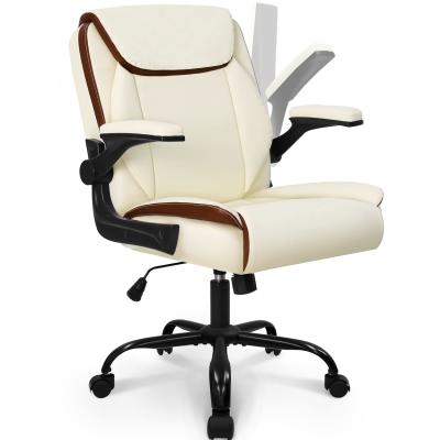 China Adjustable Back Support Home Office Chair with Flip-up Armrest and Swivel Wheels for sale