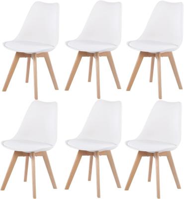 China 40'HQ Living Room Chairs with PU Cushion 1488pcs Prices Nordic Wooden Tulip Dining Chair for sale