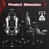 China Height Adjustable Recliner Gaming Chair with Footrest and Massage Lumbar Support for sale