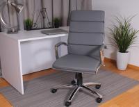 China Back Executive Swivel Office Desk Chair with Ribbed Puresoft Upholstery and Lumbar Support for sale