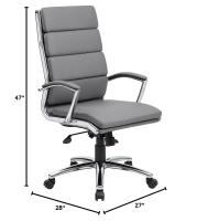 China Back Executive Swivel Office Desk Chair with Ribbed Puresoft Upholstery and Lumbar Support for sale