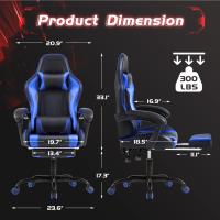 China Solid Back Style Ergonomic Gaming Chair with Footrest and Massage Lumbar Support for sale