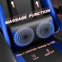 China Solid Back Style Ergonomic Gaming Chair with Footrest and Massage Lumbar Support for sale