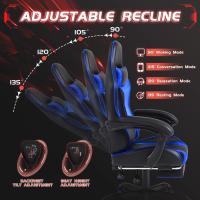 China Solid Back Style Ergonomic Gaming Chair with Footrest and Massage Lumbar Support for sale