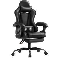 China Modern Style Ergonomic Computer Gaming Chair with Footrest and Massage Lumbar Support for sale