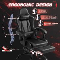 China Modern Style Ergonomic Computer Gaming Chair with Footrest and Massage Lumbar Support for sale