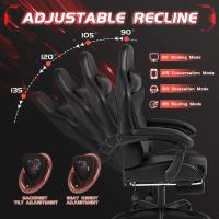China Modern Style Ergonomic Computer Gaming Chair with Footrest and Massage Lumbar Support for sale