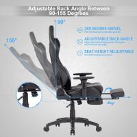 China Office Gaming Chair with Footrest High Back Adjustable PU Leather Modern Design for sale