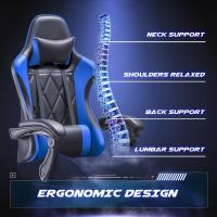 China High Back Video Game Chair with Footrest and Massage Lumbar Support Customized Color for sale