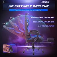 China High Back Video Game Chair with Footrest and Massage Lumbar Support Customized Color for sale
