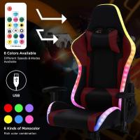 China Customized Color Ergonomic RGB Gaming Chair with 7 Points Massage Speakers and LED Light for sale