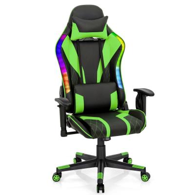 China Comfortable Ergonomic RGB Gaming Chair with Adjustable Design and RGB LED Lights for sale