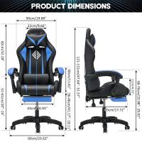 China Customized Color Ergonomic Gaming Chair with LED Lights Footrest and Swivel Style for sale