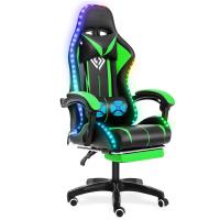 China Modern Design ALINUNU Ergonomic Computer Massage Gaming Chair with LED Lights and Footrest for sale