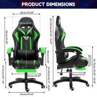 China Modern Design ALINUNU Ergonomic Computer Massage Gaming Chair with LED Lights and Footrest for sale