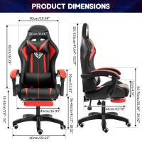 China 39.75 Pounds Ergonomic Computer Massage Gaming Chair with LED Lights and Footrest for sale