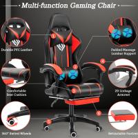 China 39.75 Pounds Ergonomic Computer Massage Gaming Chair with LED Lights and Footrest for sale