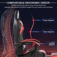 China 39.75 Pounds Ergonomic Computer Massage Gaming Chair with LED Lights and Footrest for sale